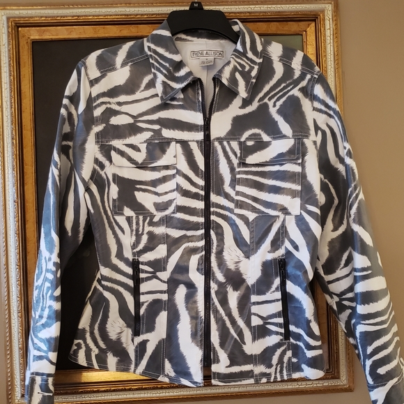 Irene allison | Jackets & Coats | Clearance Irene Allison Cropped Zebra Rain Jacket | Poshmark